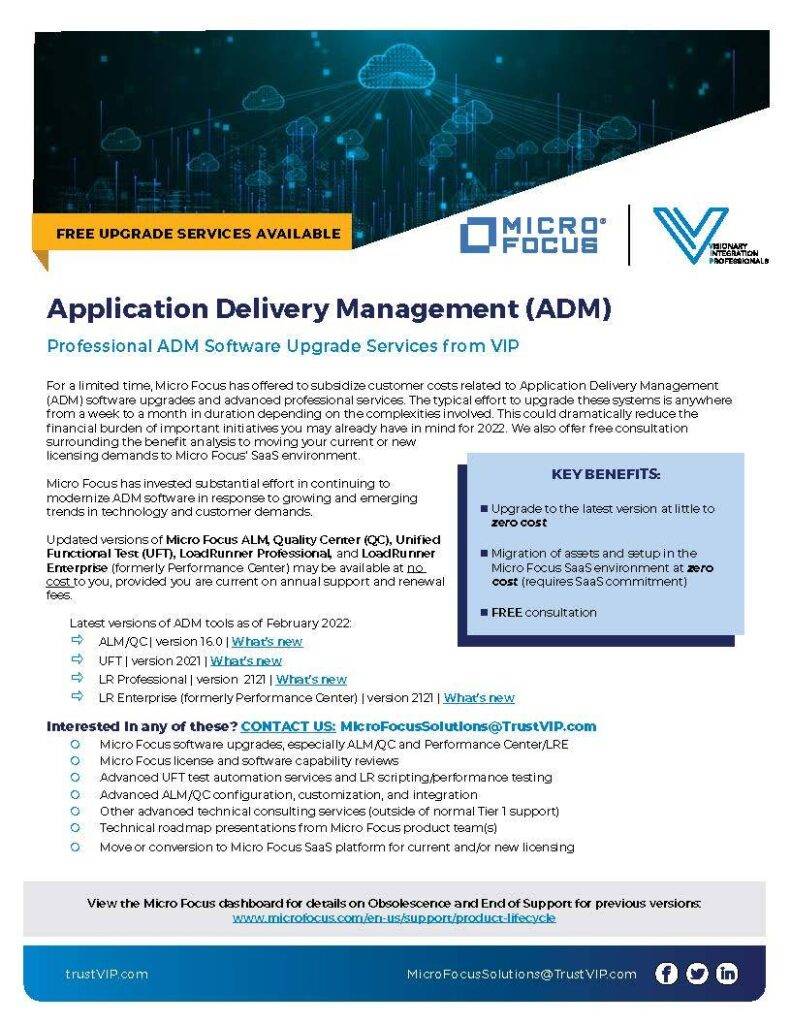 Micro Focus ADM Upgrade - Technology Consulting Services - Visionary ...